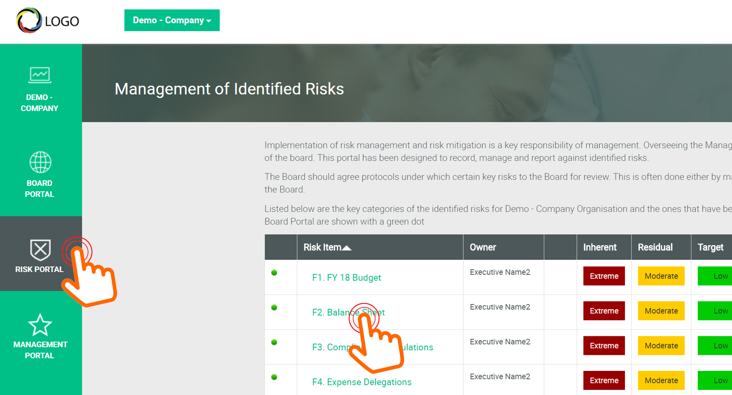 Adding a new Project / Initiative to a Risk Portal Identified Risk Item ...